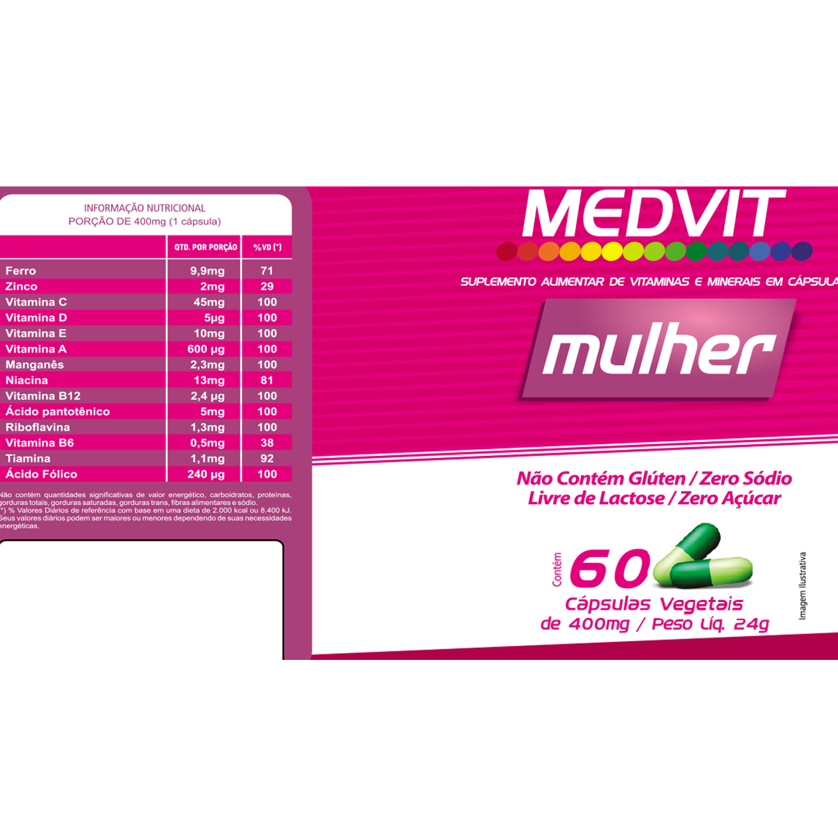 Medvit Mulher 60 capsulas Suplemento Vitaminico Vitaminas - Mega Preço ...